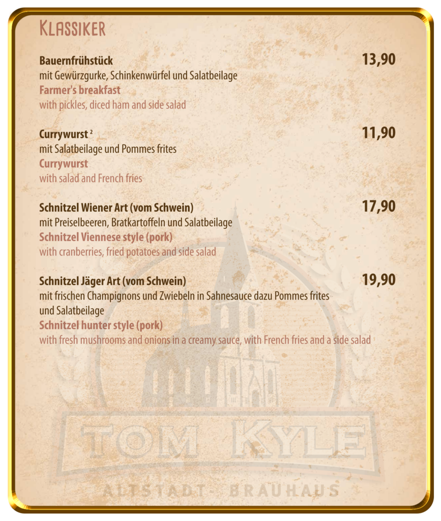 Menu – Tom Kyle